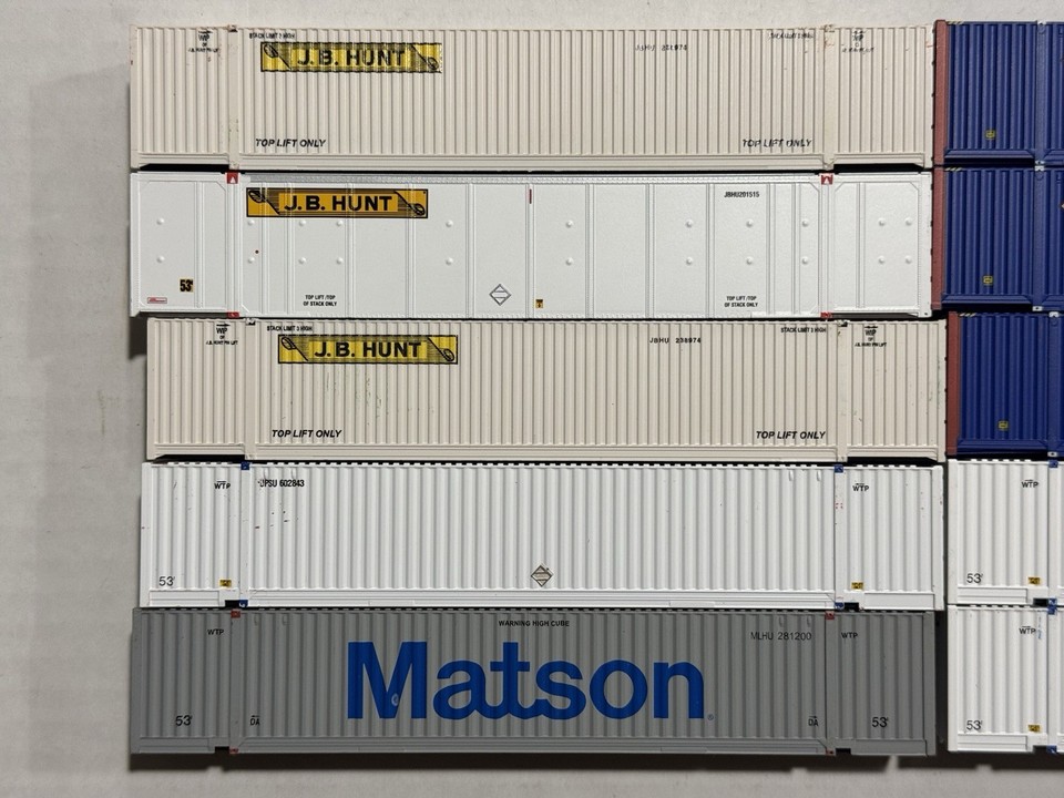 HO Lot of 10 Athearn 53’ Intermodal Containers JB Hunt Pacer StackTrain ...