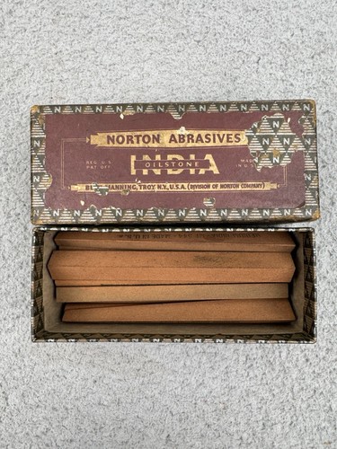 Norton USA Medium India Oilstone Sharpening Stones Different Shapes ...