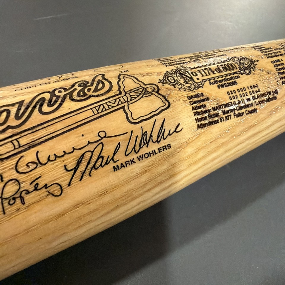 Vintage 1995 Cleveland Indians Heavy Hitter Carved Baseball Bat 1,174/ ...
