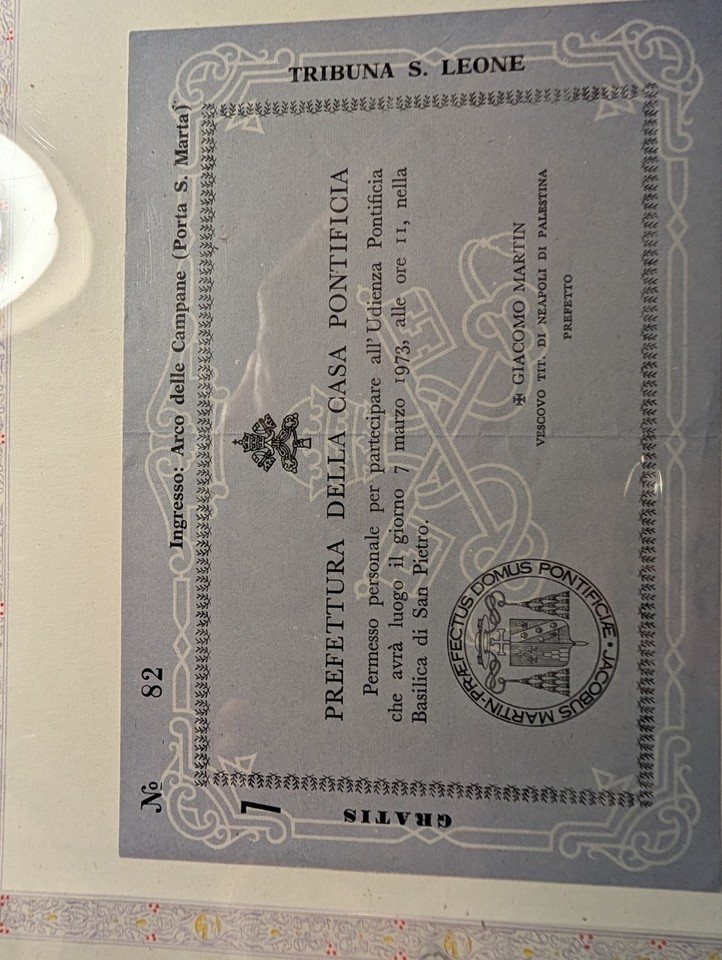 Vatican Invitation 3/7/73..Pope Paul Vl | eBay
