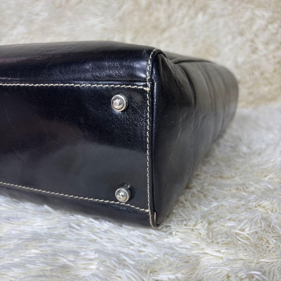 Kate Spade black leather tote bag, A4 size, freestanding | eBay UK