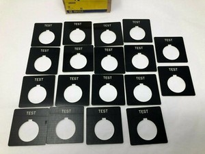 18-Square D 9001KN199BP Push Button Legend Plate (Test) T-K 30mm Black ...