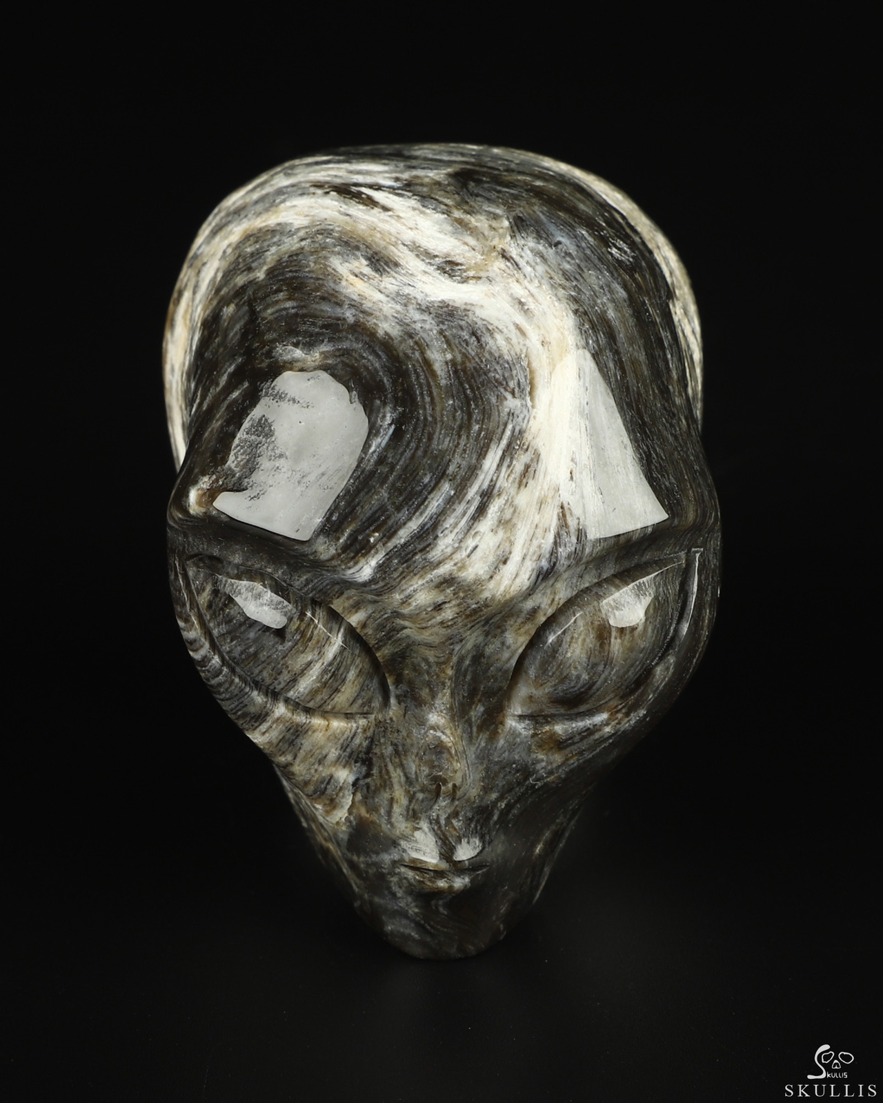 2.0" Petrified Wood Star Being Female Alien Crystal Skull , Sculpture ...