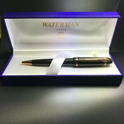 WATERMAN BALLPOINT PEN BLACK PARIS FRANCE IN ORIGINAL BOX | eBay