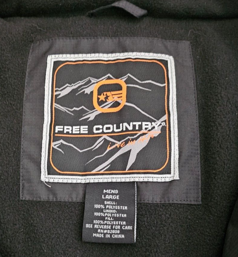 Free Country Jacket Coat Mens Large Black Dobby Textured Lined Heavy ...