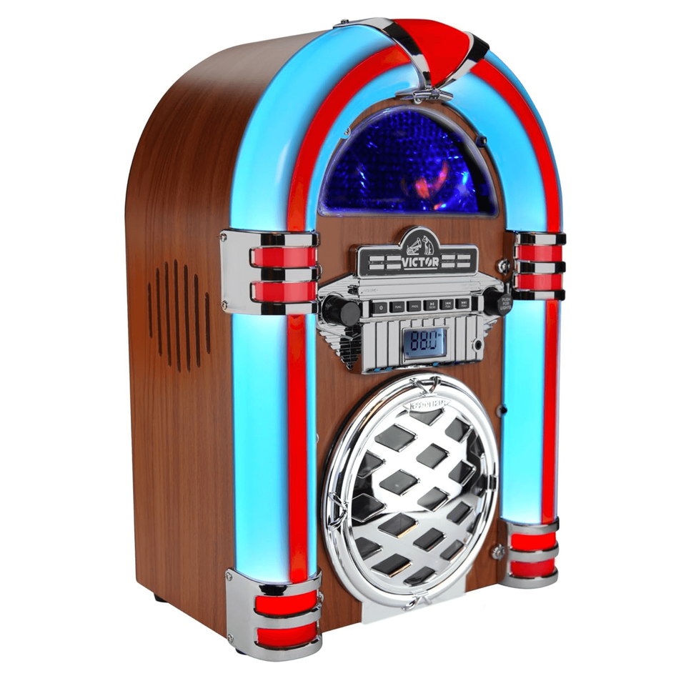 Victor Broadway II Desktop CD Jukebox with Multi-Color LED Lighting and ...