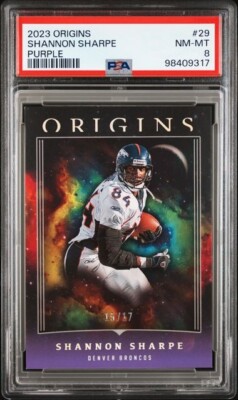 Shannon Sharpe 2023 Panini Origins Purple 15/17 #29 PSA 8 SP | eBay