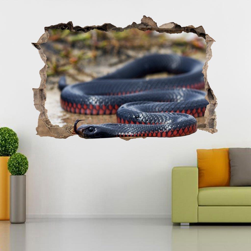 Black Mamba Snake Smashed Wall Sticker Decal Home Decor Art Mural ...