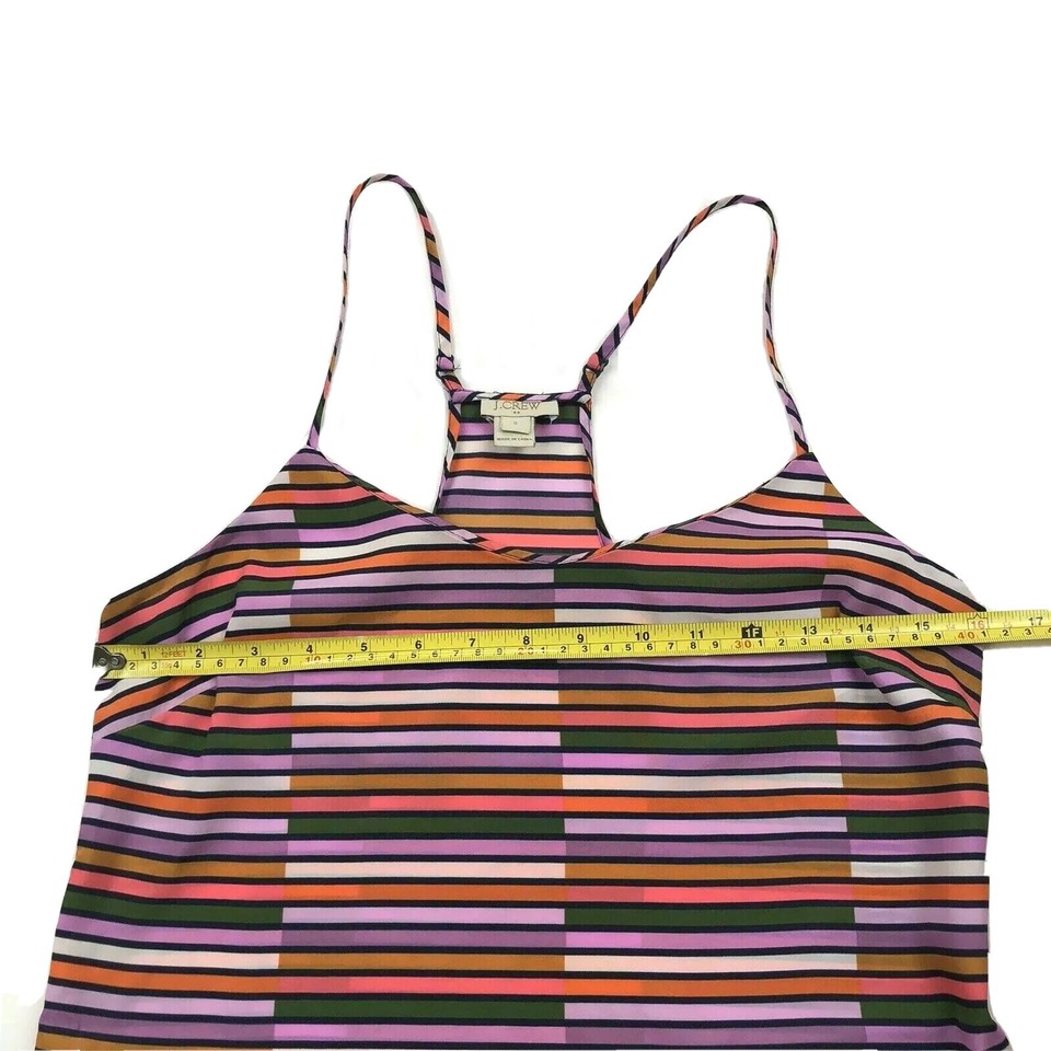 J. Crew Womens Size 0 Tank Top Multicolor Stripe Spaghetti Strap ...