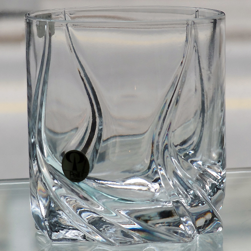 MALACHITE WINE 3.25" tall PIELL Lead Crystal Hand Cut NEW NEVER USED ...