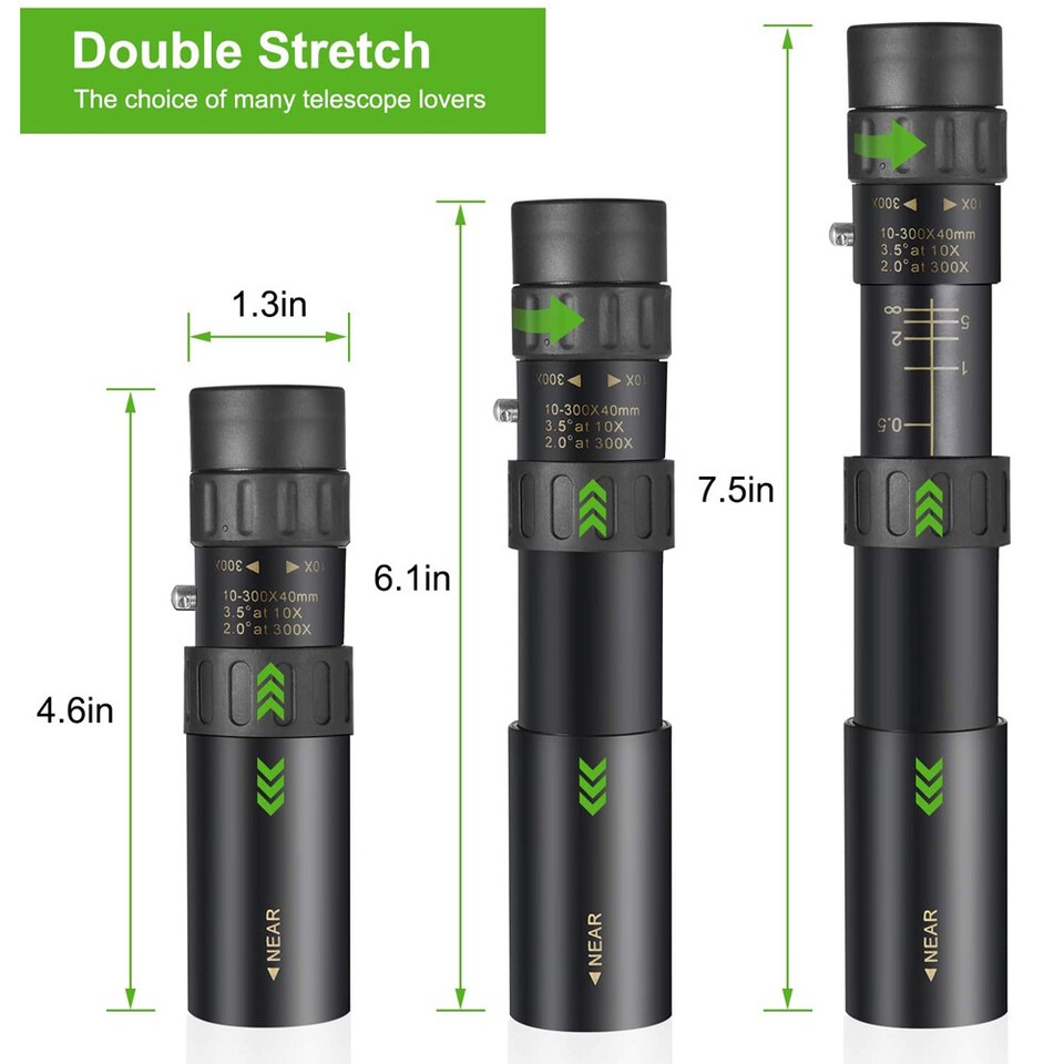 Day/Night Military Telescope 10-300X40mm Zoom HD Monocular Mobile ...