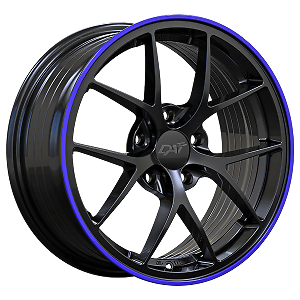 DAI Wheels Sky 18X8 5x114.3 +40mm Black & Blue | eBay