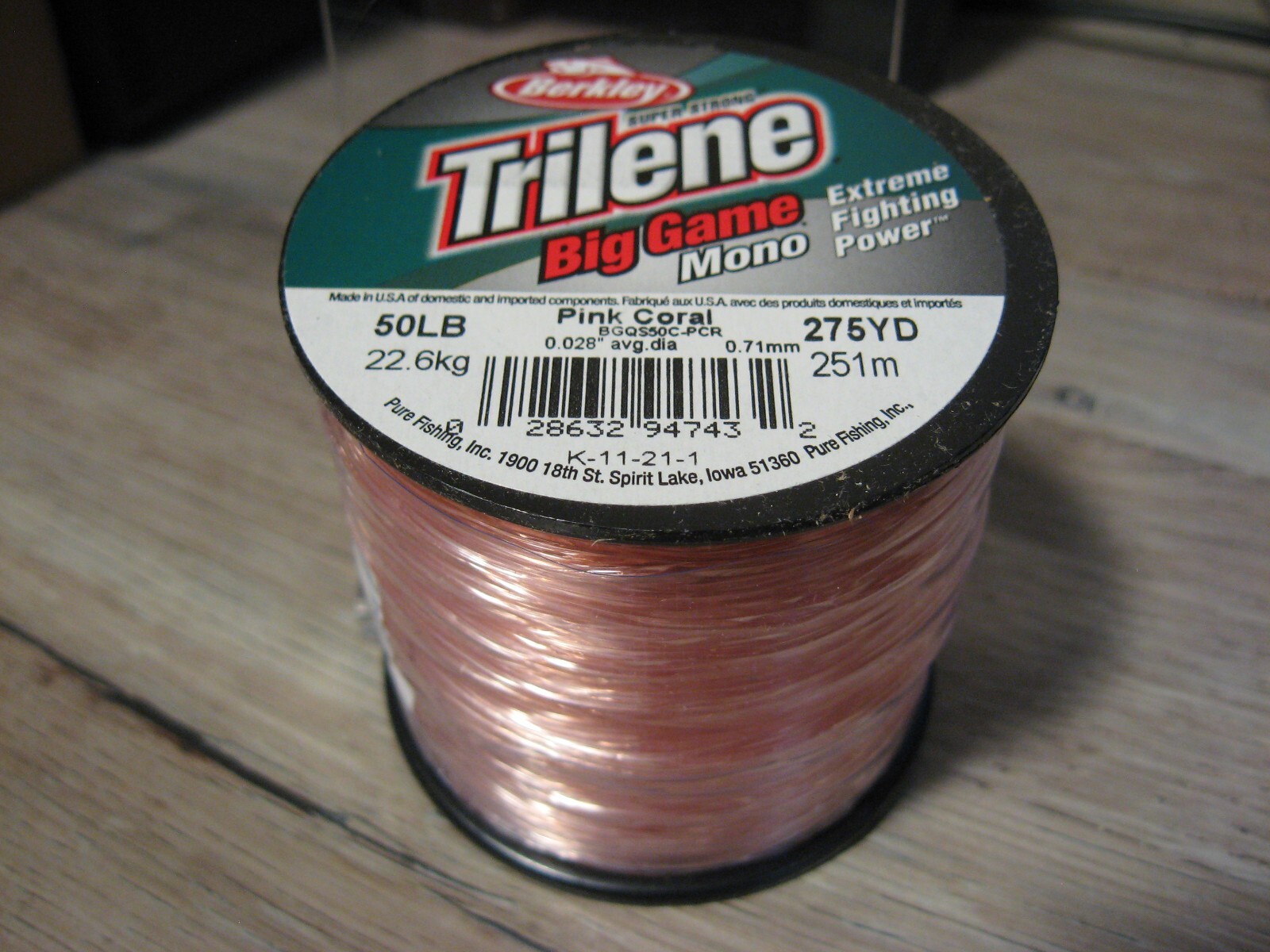 Berkley Trilene Big Game Mono Fishing Line 50 LB 275 Yards Pink Coral ...