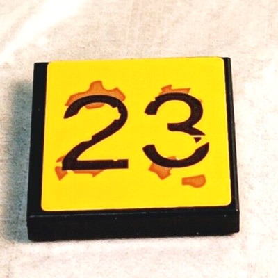 New LEGO Number 23 Sticker on 2x2 Tile Black Kobe Paranormal Slime Dirt ...