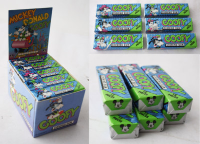 6X ULTRA RARE VINTAGE 80'S DISNEY GOOFY CHEWING GUM PACKS + BOX DANDY ...