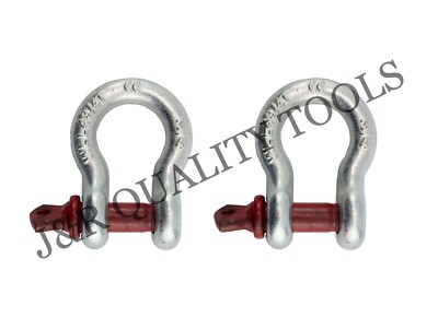 2PC 3/4" D Ring Bow Shackle Screw Pin Clevis Rigging Jeep Towing ...