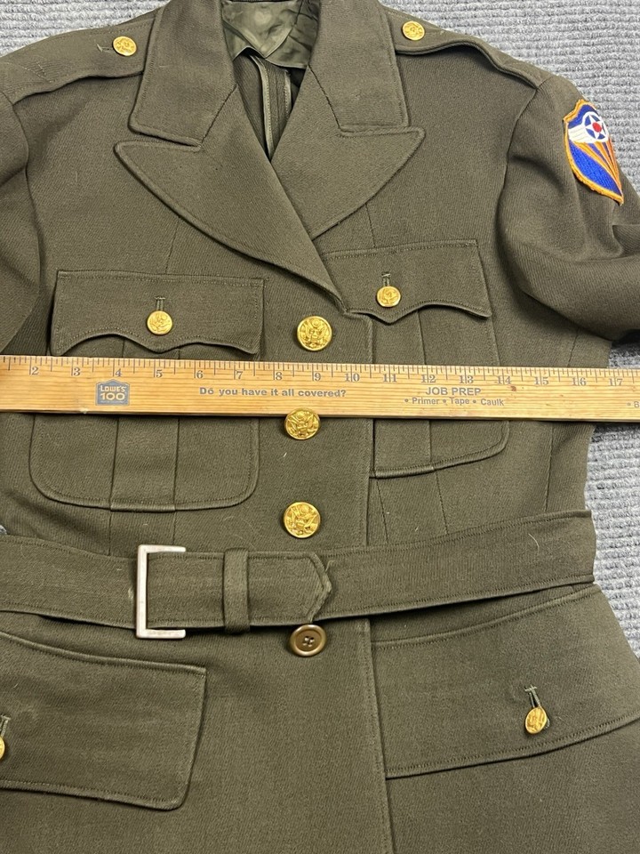 WWII 4th Army Air Force Officer Uniform 4-Pocket Tunic Dated 1944 36 R ...