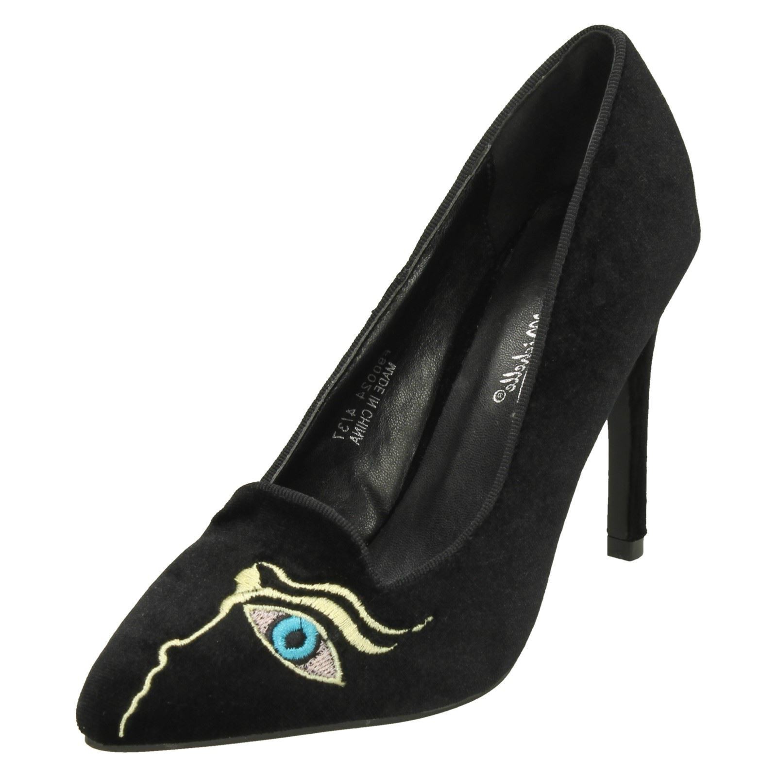 Ladies Anne Michelle Eye Print Vamp Heeled Shoes | eBay Australia