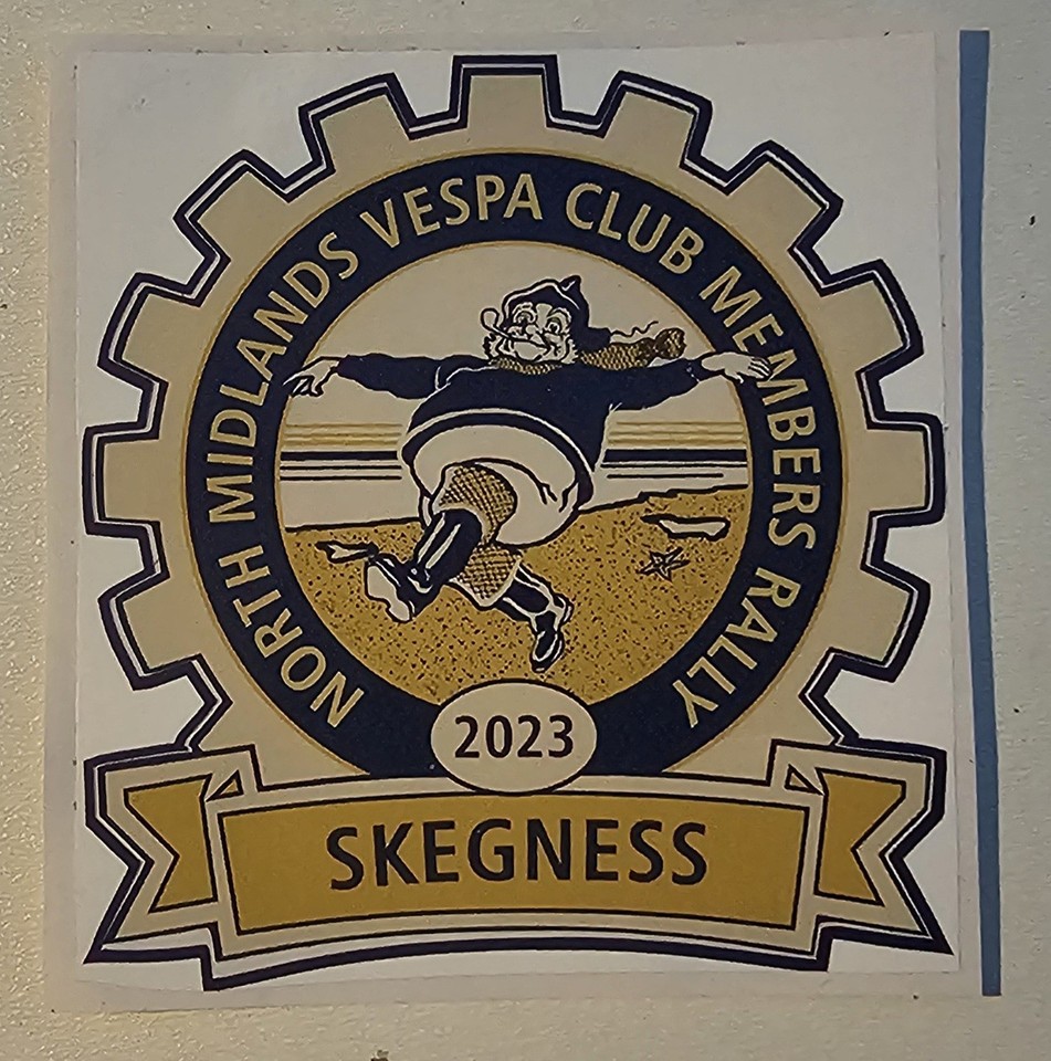Vespa Club Of Britain Skegness Rally 2023 Banner Cog Patch Sticker ...