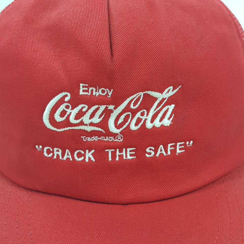Vintage 80s Coca-Cola Coke Red Mesh Back USA Made Trucker Hat Snapback ...