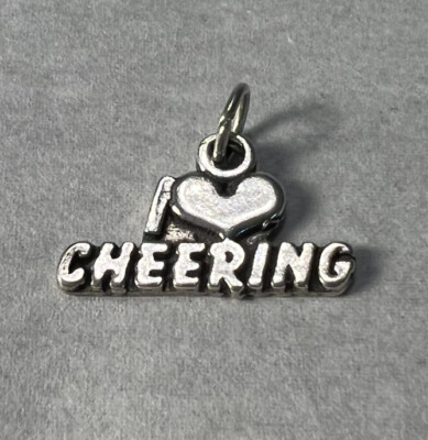 SJC "I [Heart] Love Cheering" Sterling Silver .925 Bracelet Charm 2 ...