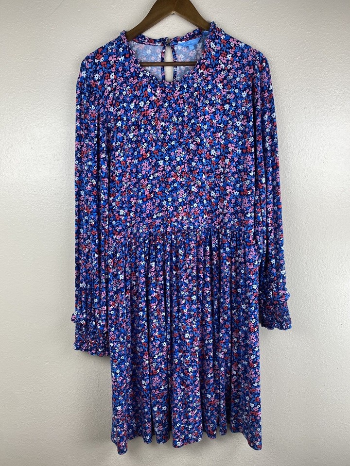 Draper James 2x Kitty Dress Ditsy Floral Spring Jersey Knit Boho ...