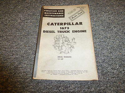 Caterpillar Cat 1673 Diesel Truck Engine Owner Operator Maintenance ...