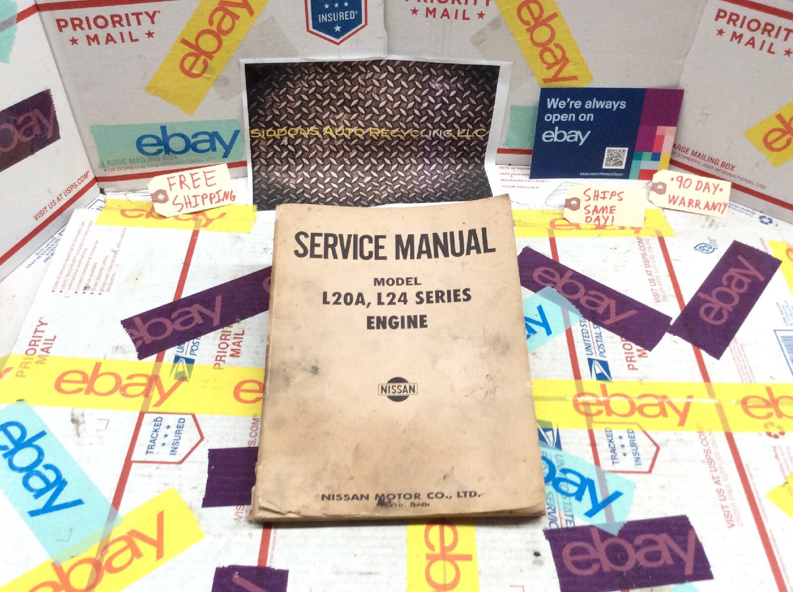 NISSAN MODEL L20A L24 SERIES ENGINE * SERVICE MANUAL * FACTORY * SHIPS ...