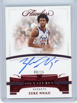 2020-21 Panini Flawless Basketball Ruby Rookie Auto #AUT-ZEK Zeke Nnaji ...
