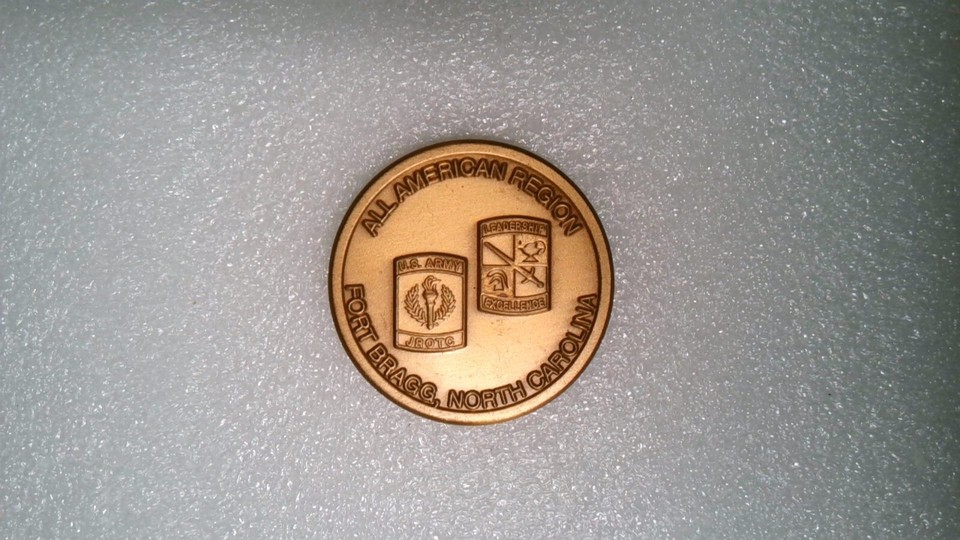 CHALLENGE COIN U.S. ARMY JROTC ALL AMERICAN REGION FORT BRAGG, NORTH ...