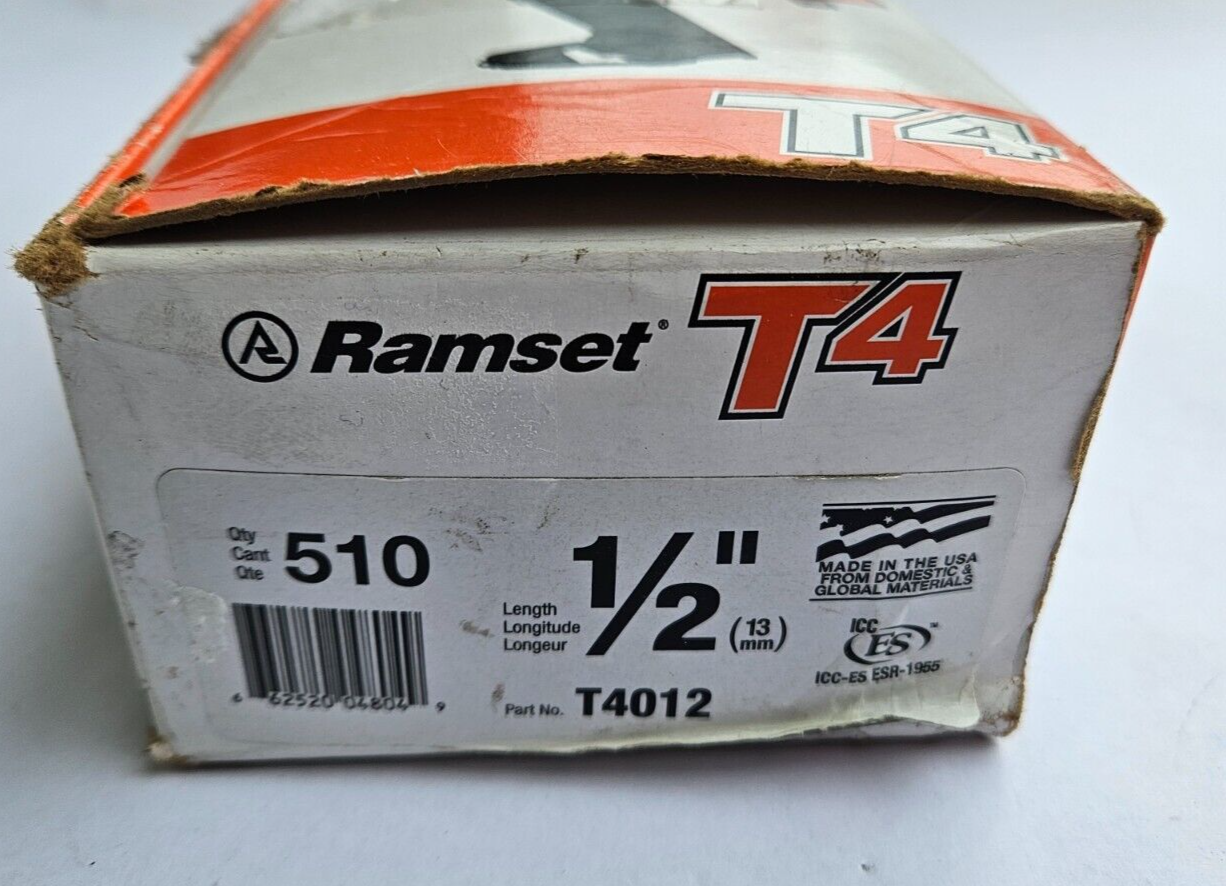 Ramset T4012 1/2" Steel Pins with T4 Fuel Cell for T4MAG Gas Actuated ...