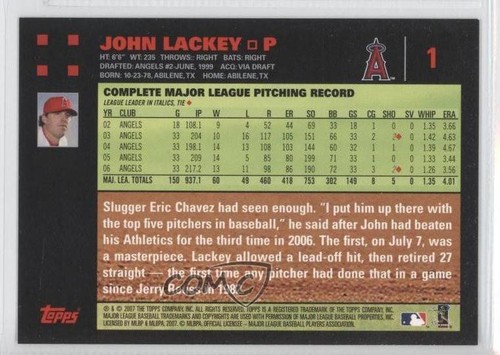2007 Topps Red Back John Lackey #1 | eBay
