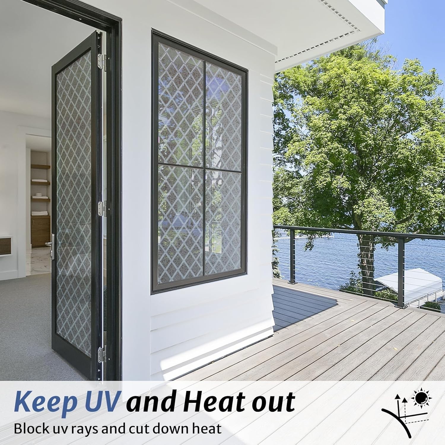 Window Privacy Film Decorative Frosted Static Glass Cling Stained ...