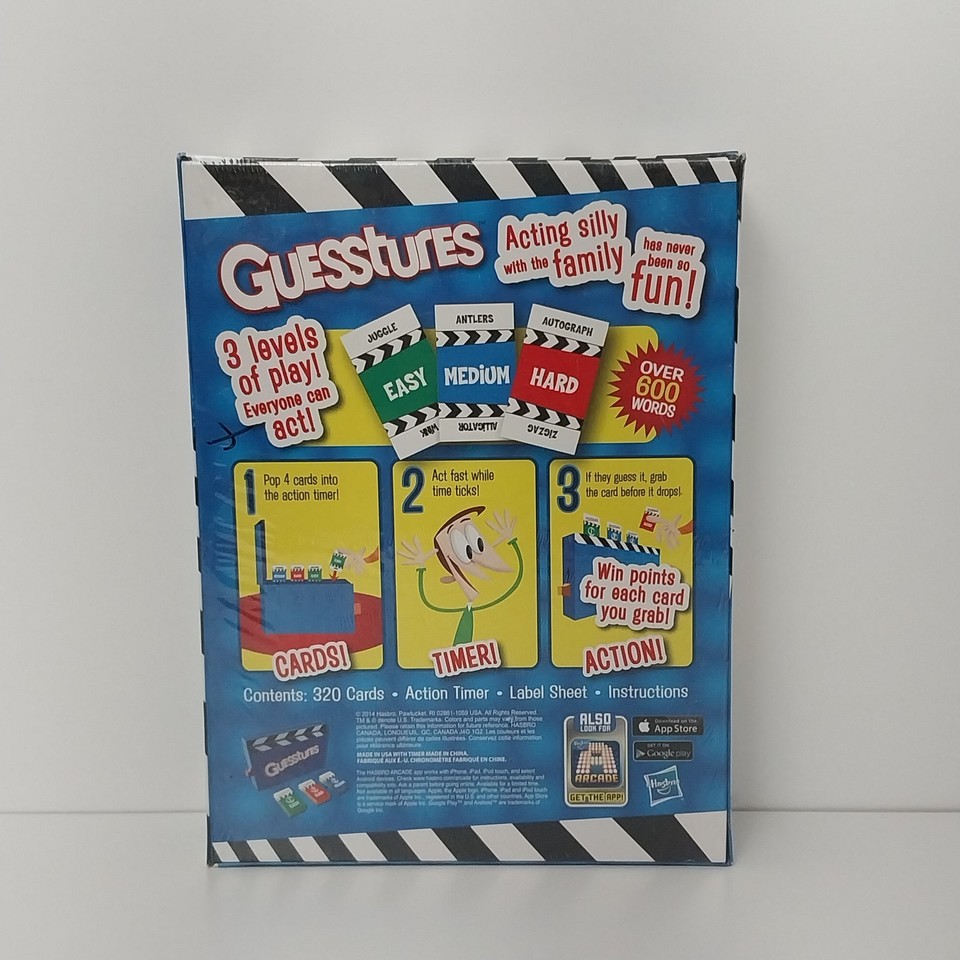 Guesstures Board Game Family Friendly Charades Interactive Hasbro NEW ...