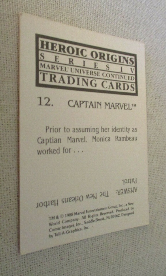 Captain Marvel card #12. Marvel Heroic Origins 1988 | eBay