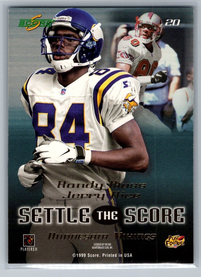1999 Score - Settle the Score Jerry Rice, Randy Moss #20 - HOF NM ...