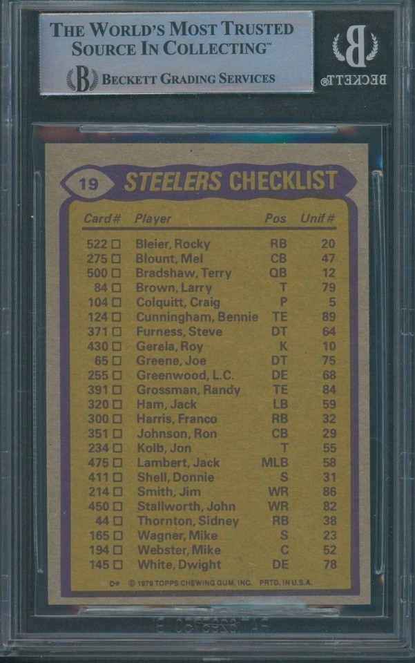 1979 Topps #19 Tony Dungy Signed Rookie Card Beckett Authentic ...