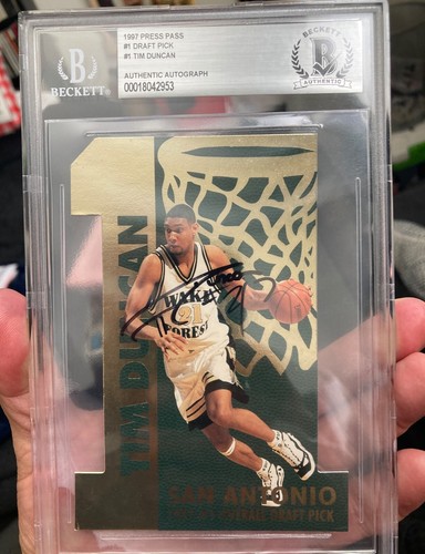 1997 Press Pass Tim Duncan Rookie Autograph San Antonio Spurs MVP ...