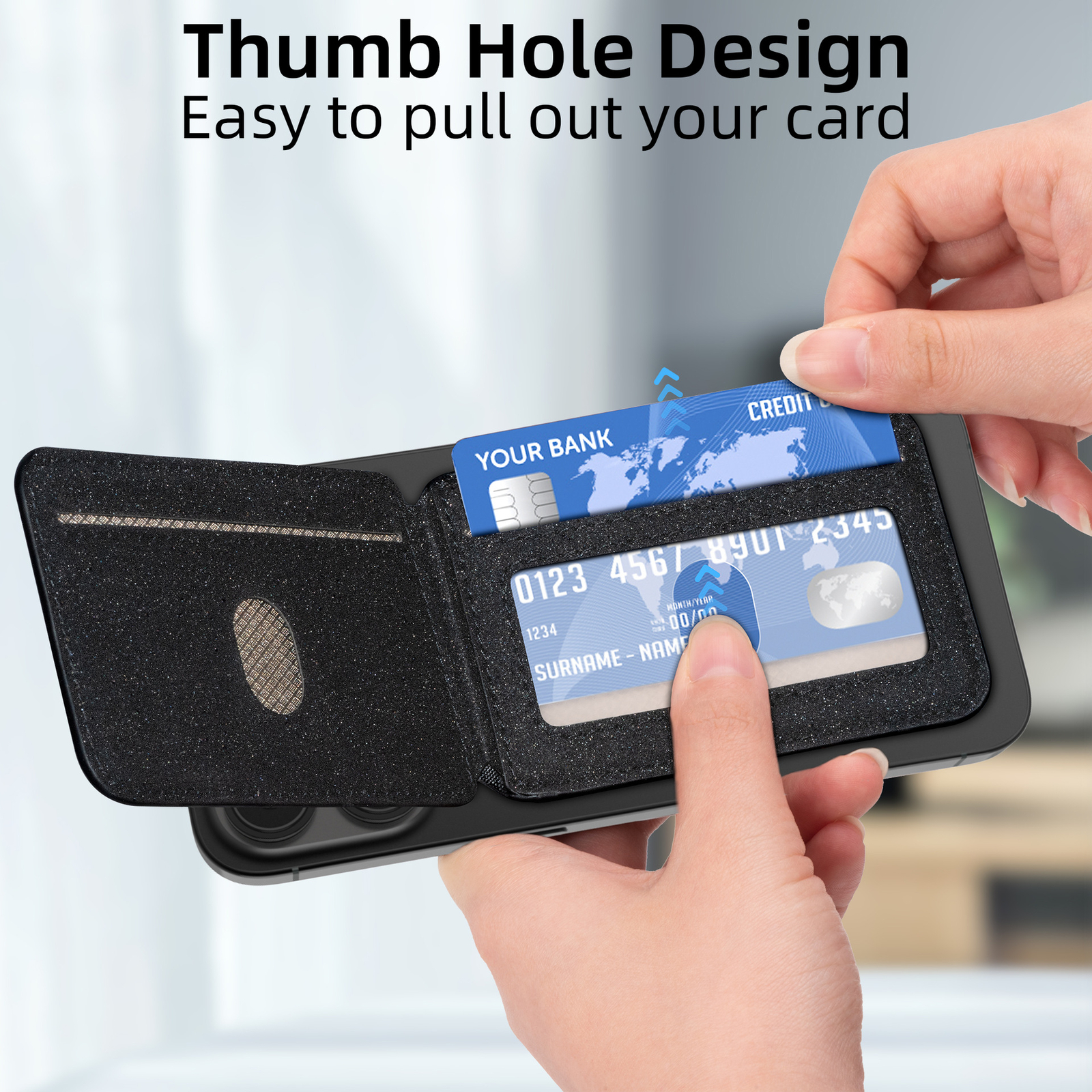 Magnetic Wallet Magsafe Wallet with Stand iPhone 16/15/14 Card Holder ...