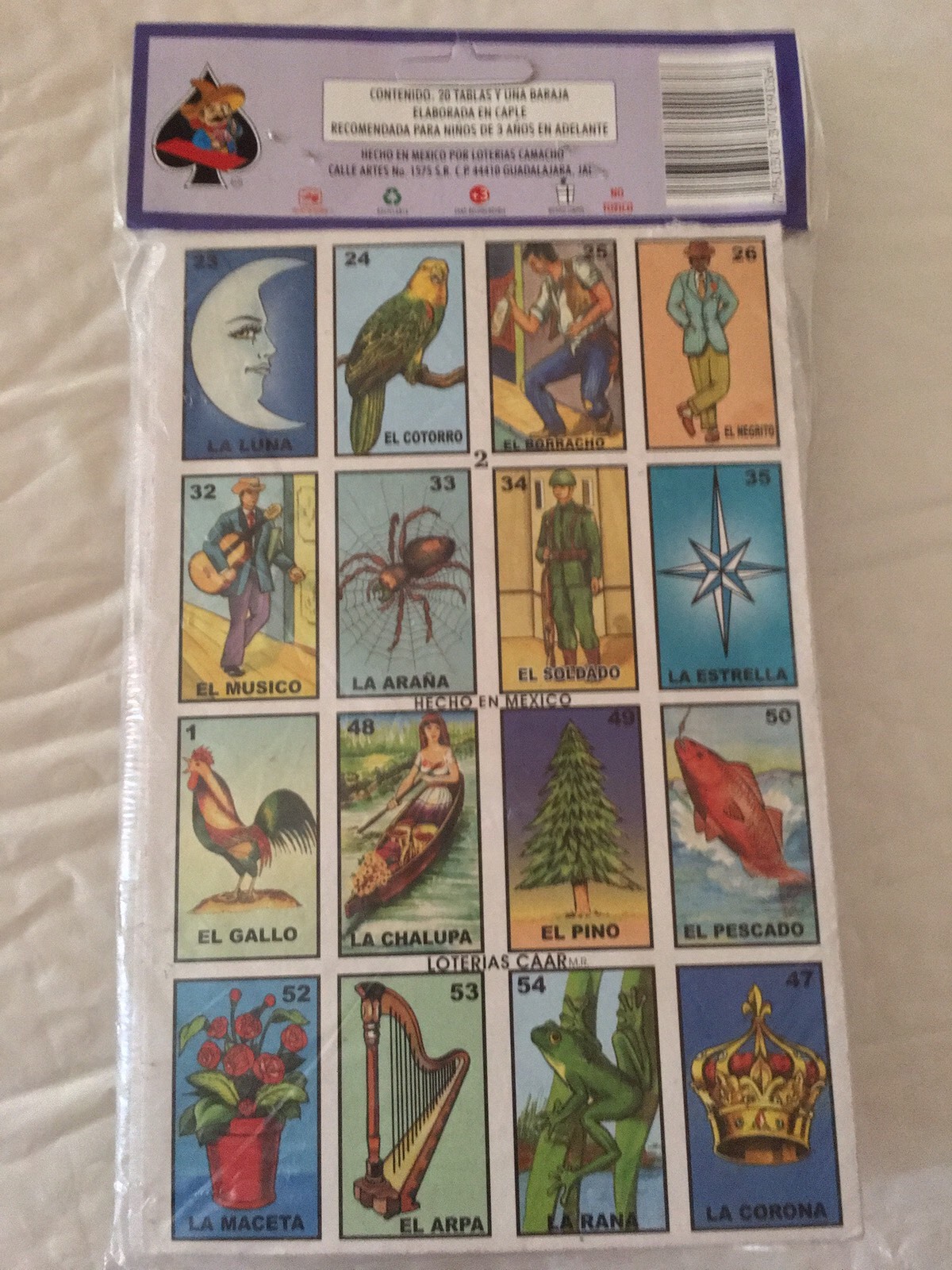 New Loteria Mexican Bingo Game 20 Boards + Deck Of Cards Traditional ...