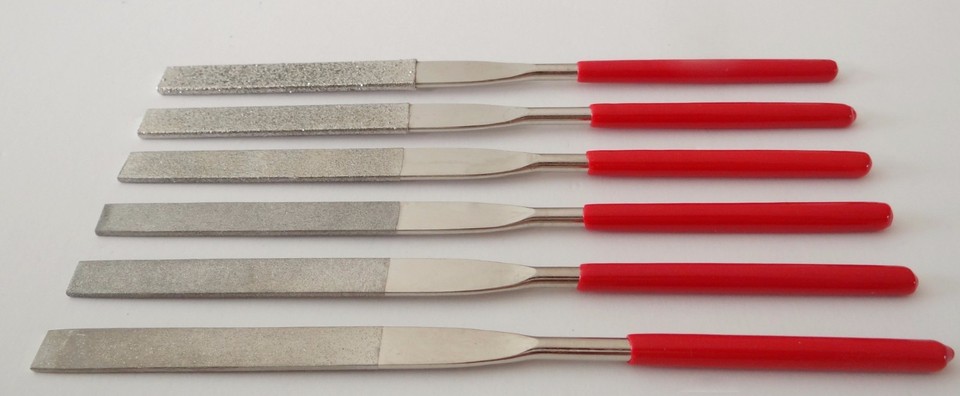 6pc 7" Diamond Flat File Set 9mm x 180mm x 70mm 40-600 Grit Ceramics ...