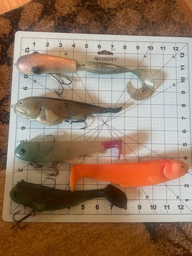 LOT 5x PIKE MUSKY SOFT SWIMBAITS FISHING LURES DISCONTINUED RARE ...