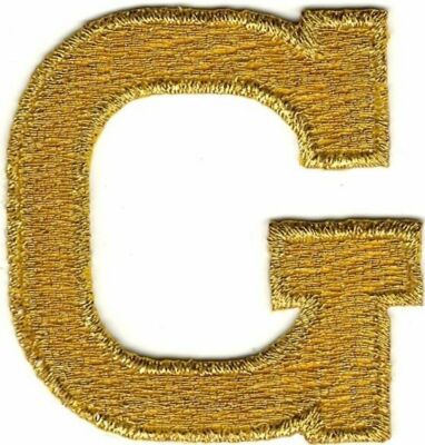 1 7/8" Bright Metallic Gold Monogram Block letter G Embroidery Patch | eBay