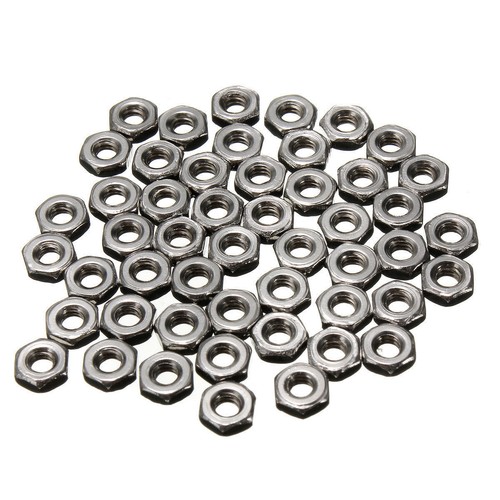 100Pcs M3 Dia 2mm Hex Screw Nuts 304 Stainless Steel Hexagon Nuts DIY ...