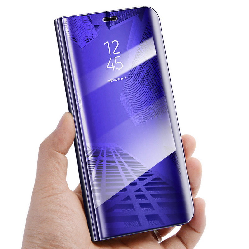 Luxury Mirror Plating Clear View Flip Folio Phone Case Slim Hard PC ...