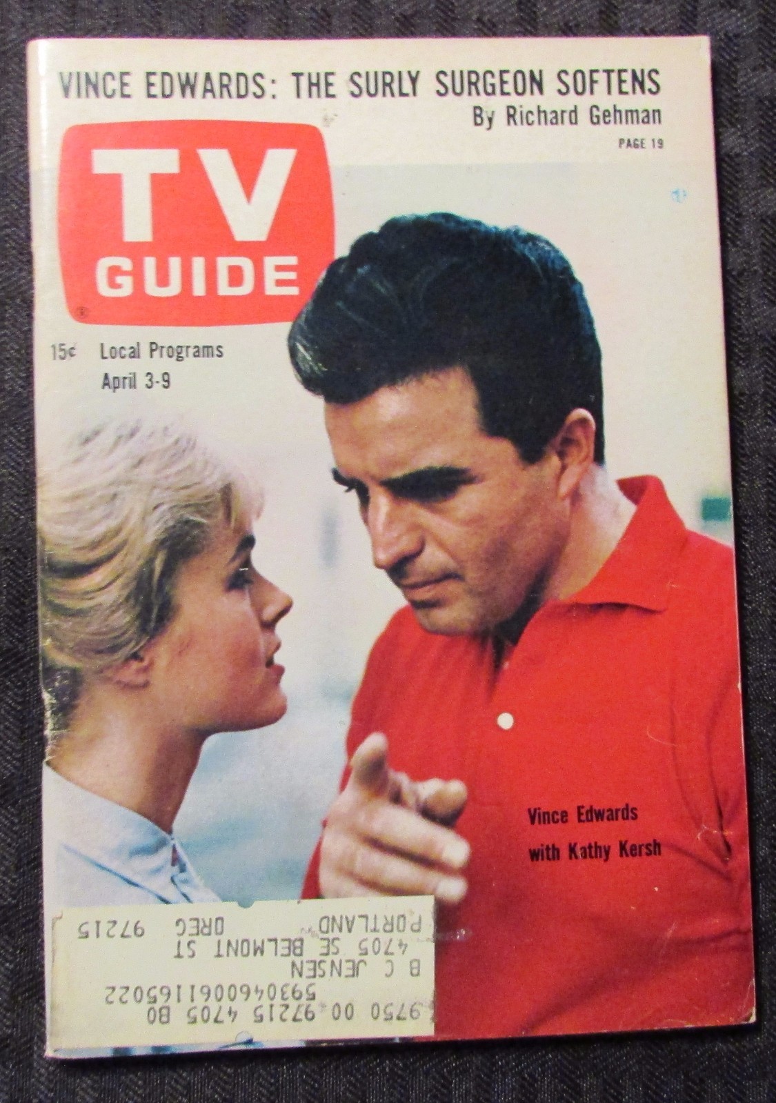 1965 TV GUIDE Magazine #627 VG+ 4.5 Vince Edwards / Ben Casey / Kathy ...