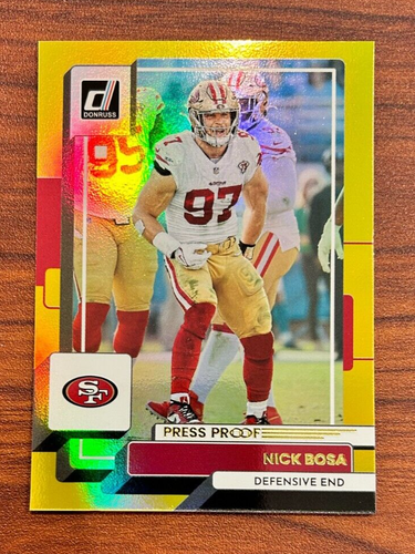 2022 Donruss NICK BOSA Gold Holo Press Proof Prizm #27 - 49ERS | eBay