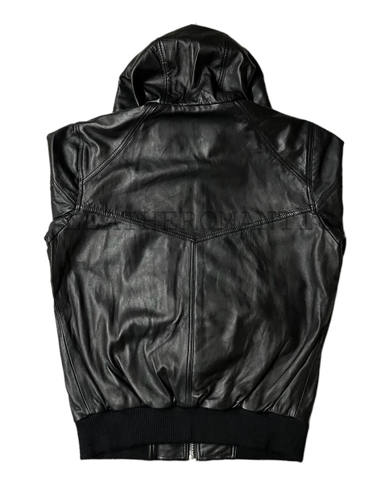 Men's Genuine Leather Tracksuit Hoodie & Jogger Set Streetwear Hip Hop ...