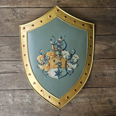 Vintage Family Crest Metal Shield Bagpiper Wall Art | eBay