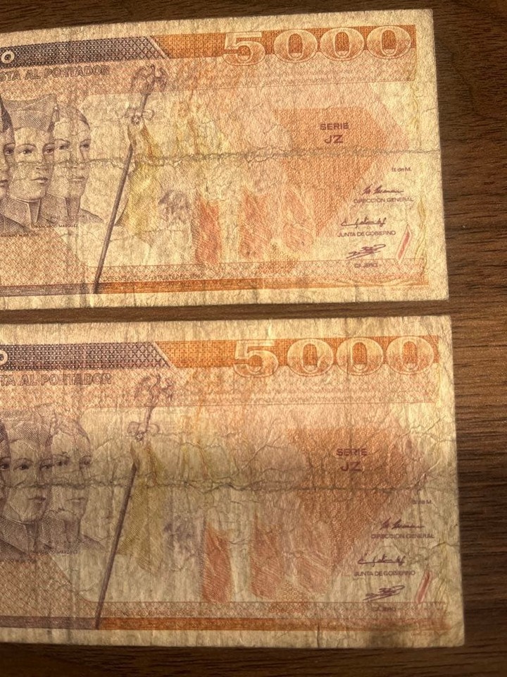 Mexican 5000 Peso Banknotes Set EL Banco de Mexico Historical Design ...
